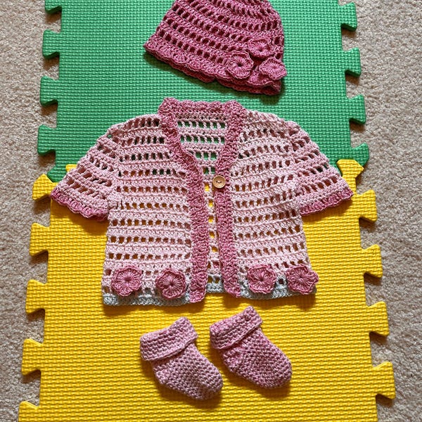 RETIREMENT SALE Vintage Crochet Pattern Baby Bolero Hat and Pram or Cot ...