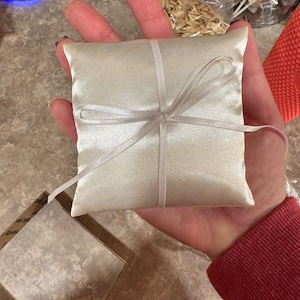 Small Ring Pillow, Ivory Satin Engagement Ring Pillow, Mini Ring Bearer ...