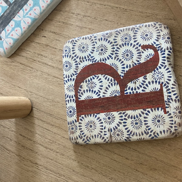 Handmade Alphabet Resin Coasters Ceramic Stone Coffee Tea Drink Shabby ...