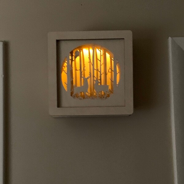 Shadow Box -shadow Box Art -shadow Box Light - Wooden Night Light ...