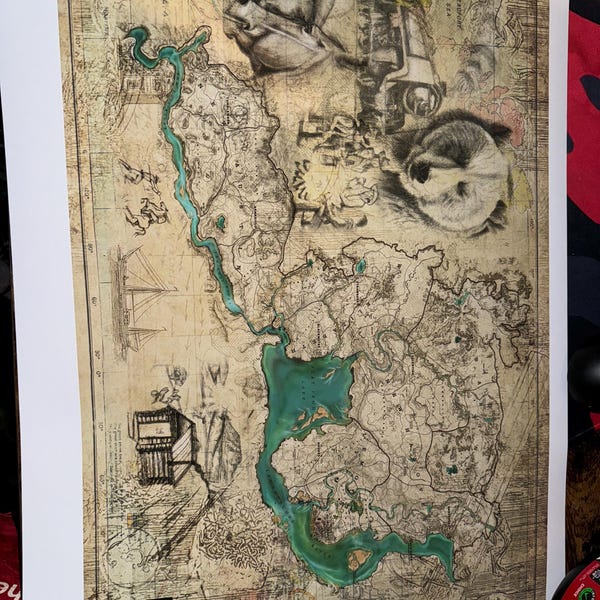 Full RDR2 Map Collectable Guide Hidden Location Print Video Game Wall ...