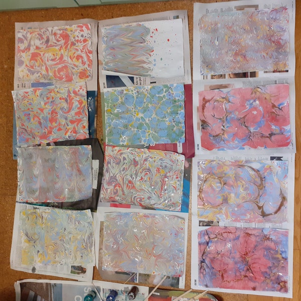 DIY Paper Marbling Starter Kit: Learner Kit, Watercolor Marbling Paint ...