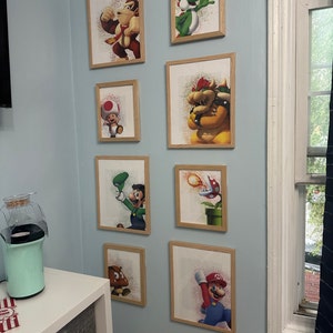 Video Game Characters Digital Wall Art, Color Splash Wall Decor, Gaming ...