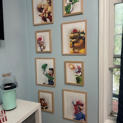 Video Game Characters Digital Wall Art, Color Splash Wall Decor, Gaming ...