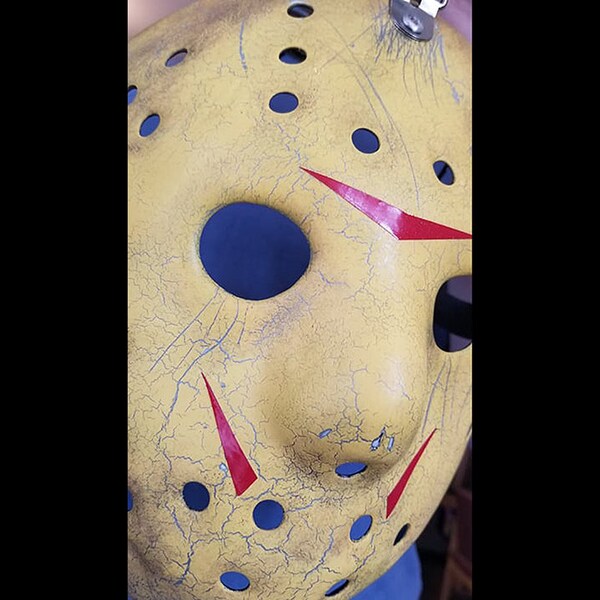 Hockey Mask Kit Jason Part 8 Precut Blank + Straps +chevrons. Leather ...