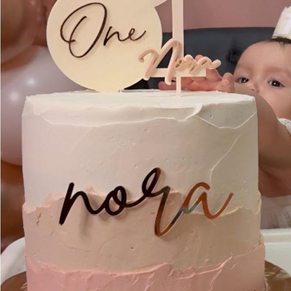 Script Name Acrylic Cake Charm | Custom Cake Charm | Birthday Cake Charm | Name Cake Plaque ...