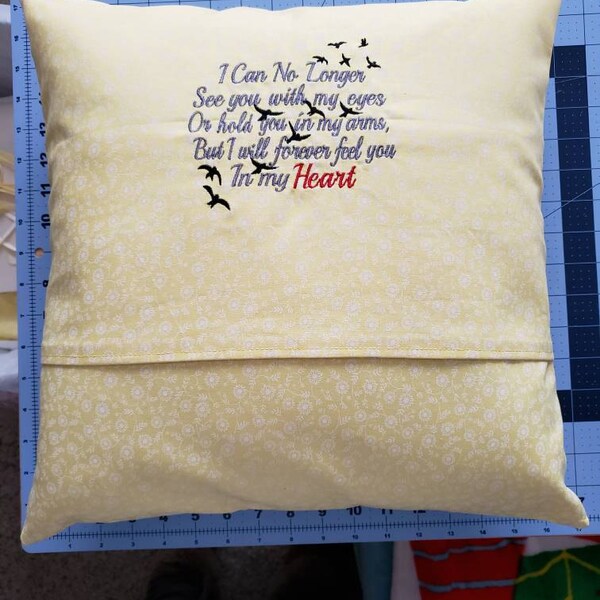 Sympathy Embroidery Machine Design, Grief Memory Pillow Pattern ...