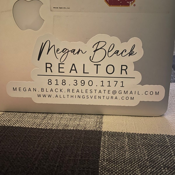 PERSONALIZED Real Estate Sticker, Real Estate Decal, Vinyl Sticker ...