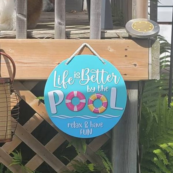 Fun Pool Sign 'life is Better by the Pool' Outdoor Decor for Backyard ...