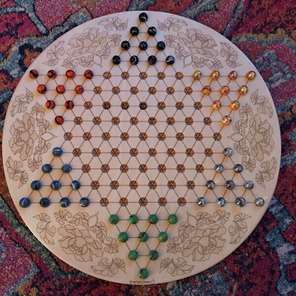 High Quality Large Chinese Checkers With 16mm/5/8" Designer Marbles ...