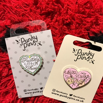 Resting Stitch Face Enamel Pin // Stitching Cross Stitching - Etsy