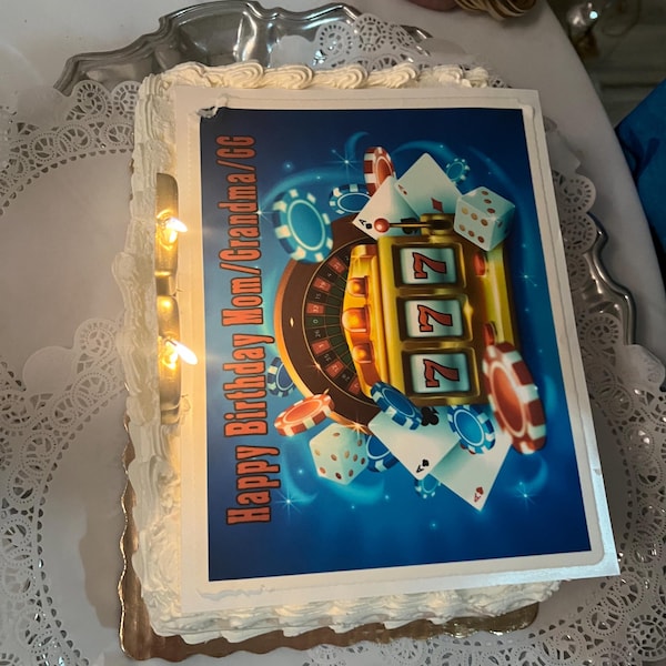 Casino Gambling Roulette Big Lucky Slot Machine - Edible Cake or ...