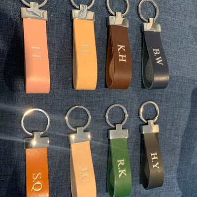PERSONALISED LEATHER KEYCHAIN. Custom Leather Keychain. Logo Embossing ...