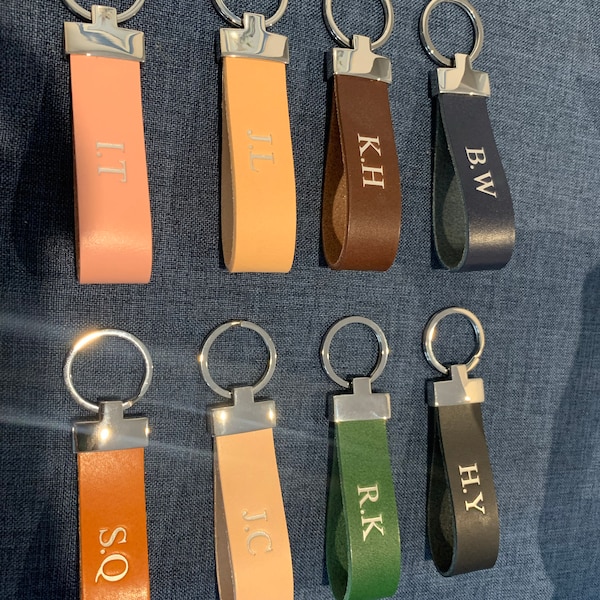 PERSONALISED LEATHER KEYCHAIN. Custom Leather Keychain. Logo Embossing ...