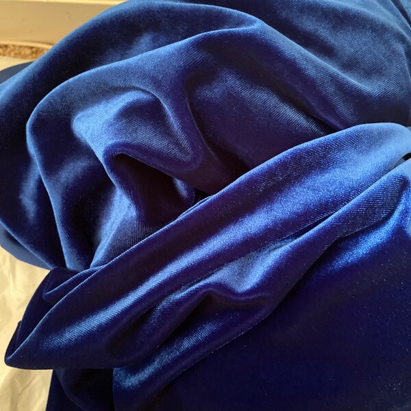 Princess ROYAL BLUE Polyester Spandex Stretch Velvet Fabric by the Yard ...