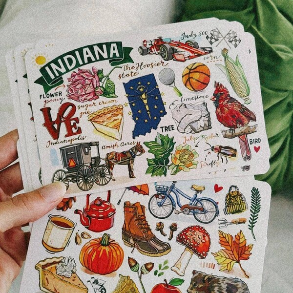 Indiana State Postcard. - Etsy