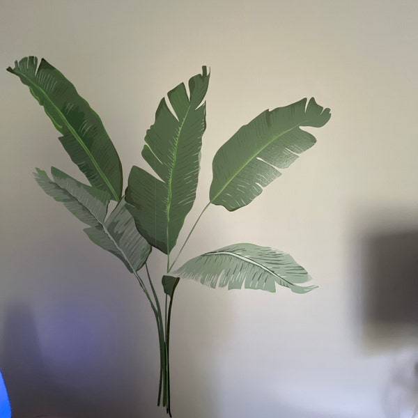 Tropical Wall Decal/ Monstera Wall Decal/ Tropical Leaves Wall Decal ...