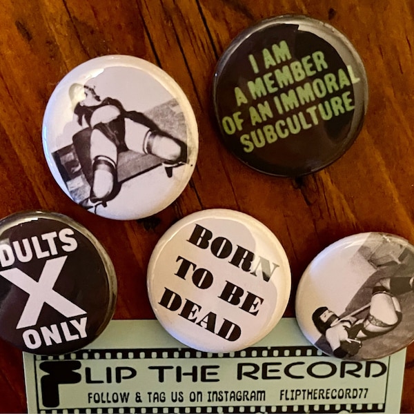 Video Rental Sticker Buttons Magnets & Bottle Openers. Set 01 - Etsy