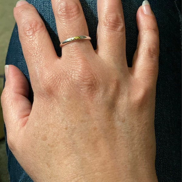 Single Nugget Ring - Sterling Silver and Natural Alaskan Gold Nugget - Etsy