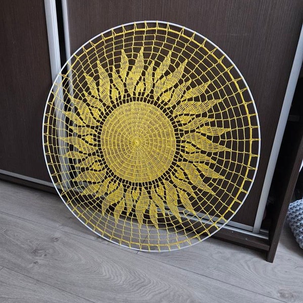 The Sun Mandala Crochet Pattern PDF, 60cm 24in Wall Hanging, Diagram ...