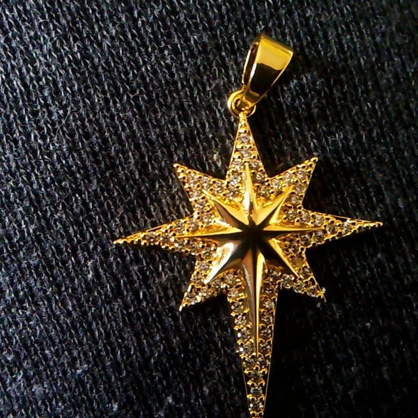 14K Gold Filled CZ Celestial Star Add-on Charm Mini Star Charm ...