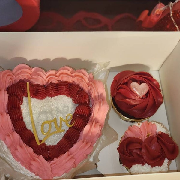 5 Cake and Cupcakes Combo Bento Boxes With Clear Lid and Cupcake Holes ...