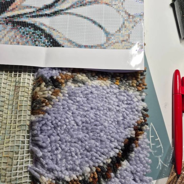 Blue Latch Hook Kits, Large Latch Hook Rug Kit for Adults Latch Hook ...