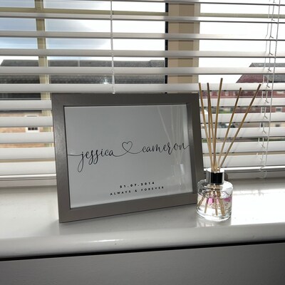 Personalised Print Custom Couple Names and Date Print - Etsy