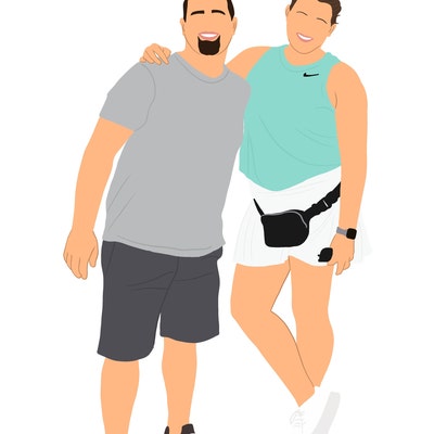 Best Friends Faceless Portrait BFF Portrait From Photo - Etsy