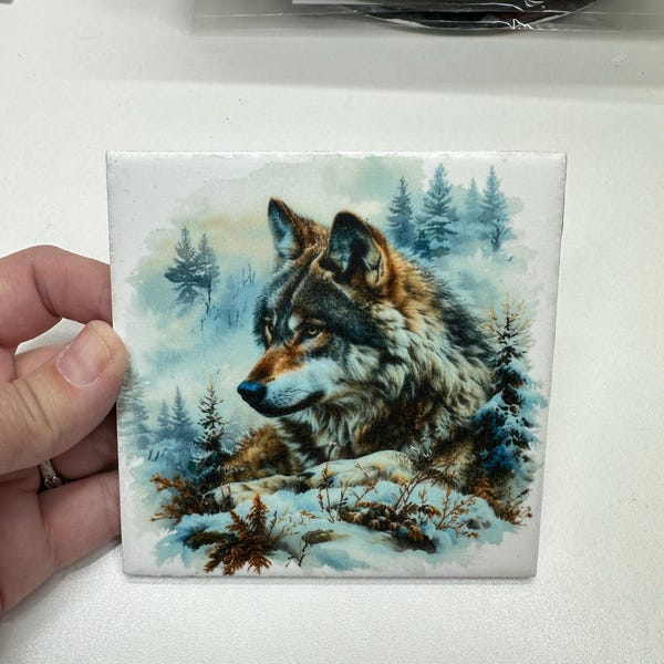 Watercolor Winter Wolf Forest Clipart Bundle JPEG Commercial Printable ...