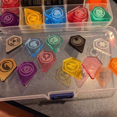 Keyforge Token Set With Box Worlds Collide Ready Keys - Etsy