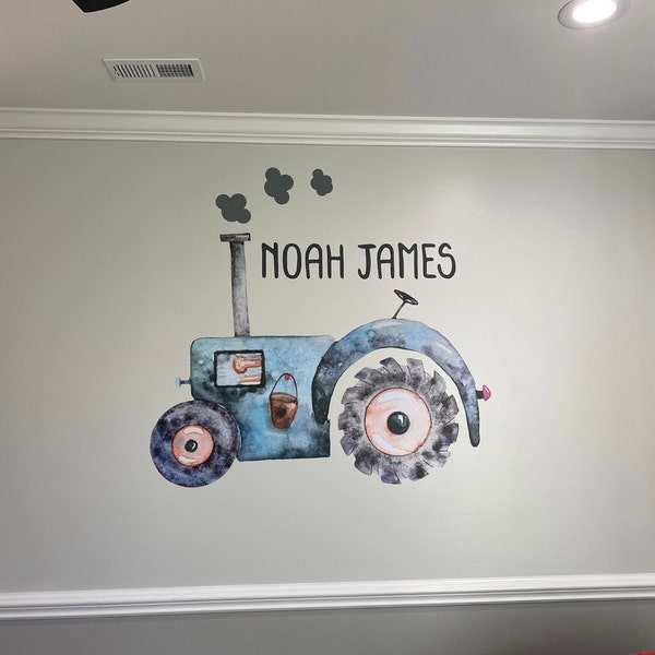 Tractor Name Wall Decal Sticker- Personalized Name Wall Decal - James ...