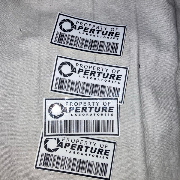 Property of Aperture Laboratories Sticker, Label, Product Barcode ...