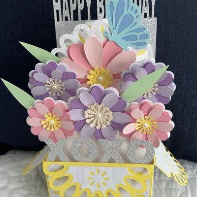 Sunshine Bouquet Card in A Box 3D SVG - Etsy