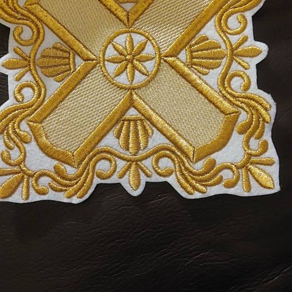 IC XC NIKA Pattern Christian Cross Patch, Liturgical Vestment Appliqué ...