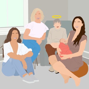 Group Portrait, Group Drawing, Drawing From Photo,digital Drawing ...