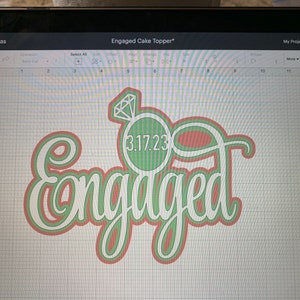 Engaged Svg, Engaged Cake Topper Svg, Cake Topper Svg, Engagement Cake ...