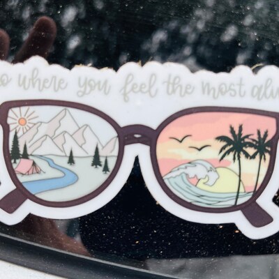 Outdoors Hiking Sticker Mountain Sticker Just Go Explore Sticker Travel ...