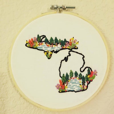 Michigan State Embroidery Pattern Instant Digital Download PDF ...
