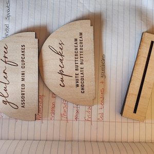 Wooden Buffet Food Name Sign, Food Table Tent Card, Food Tag, Cute ...