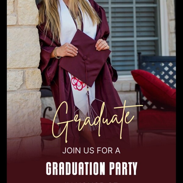 Red Graduation Invitation: Class of 2024, Editable Template (instant ...