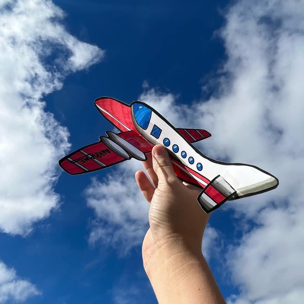 4 Styles Paper Airplanes - Coloring Pages Color-in Paper Craft Template ...