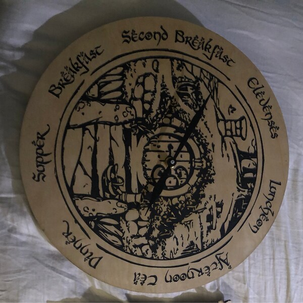 Lord of the Rings Inspired Clock - Hobbit Meal, JRR Tolkien, or Tree of ...