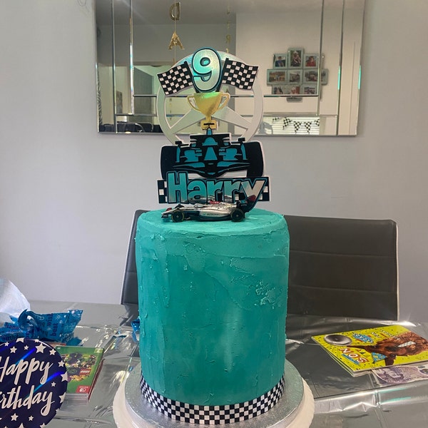 Formula 1 Inspired Cake Topper | Car Racing Cake Topper | Lewis ...