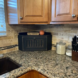 Corner Solid Wood Bread Box, Wood Breadbox, Corner Breadbox, Country ...