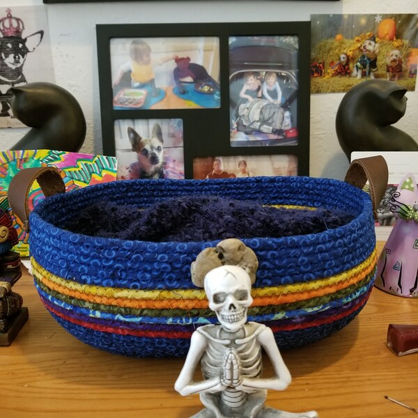 Handmade Coiled Rope Sea Turtle Basket With Lid, Beach Theme Storage ...