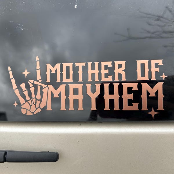 Mother of Mayhem Vinyl Car Decal Sticker. Features a Trendy Design With ...