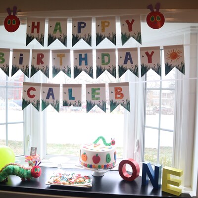 Eric Carle the Very Hungry Caterpillar Birthday Party Bunting Welcome ...