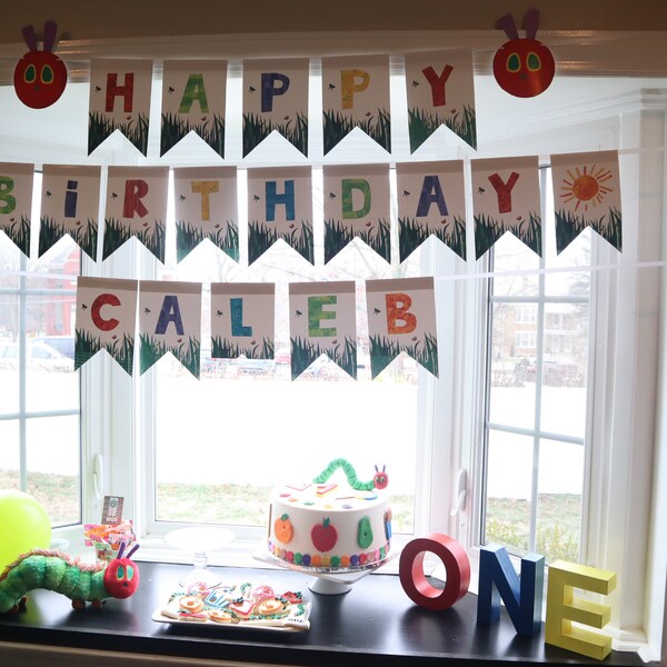 Eric Carle Birthday Party Bunting / " Name " Bunting Banner - Etsy