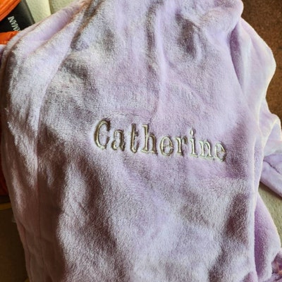 Personalised Ladies Faux Fur Trim Robe Christmas Gift Custom Name ...